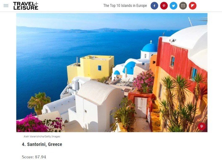 ΤΕΤΑΡΤΟ ΔΗΜΟΦΙΛΕΣΤΕΡΟ ΝΗΣΙ ΤΗΣ ΕΥΡΩΠΗΣ Η ΣΑΝΤΟΡΙΝΗ – Santonews